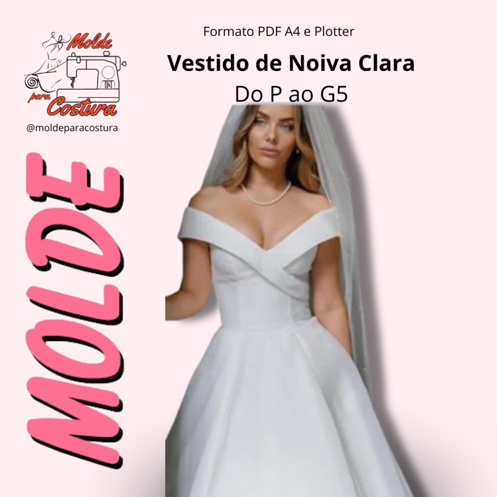 Vestido de Noiva Clara – Molde para Costura